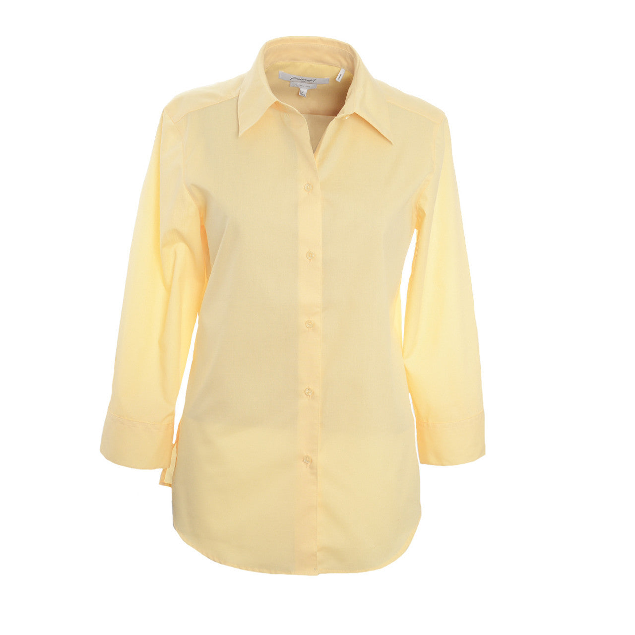 Foxcroft 3/4 Sleeve Solid CVC Buttercup Shirt (105106) – SuePatrick.com