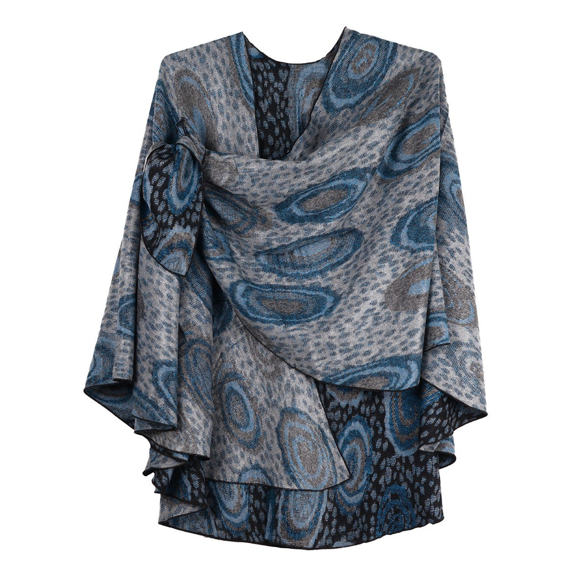 Rapti 100% Cashmere Reverse Loop Shawl (#22) GRY/BLUS – SuePatrick.com