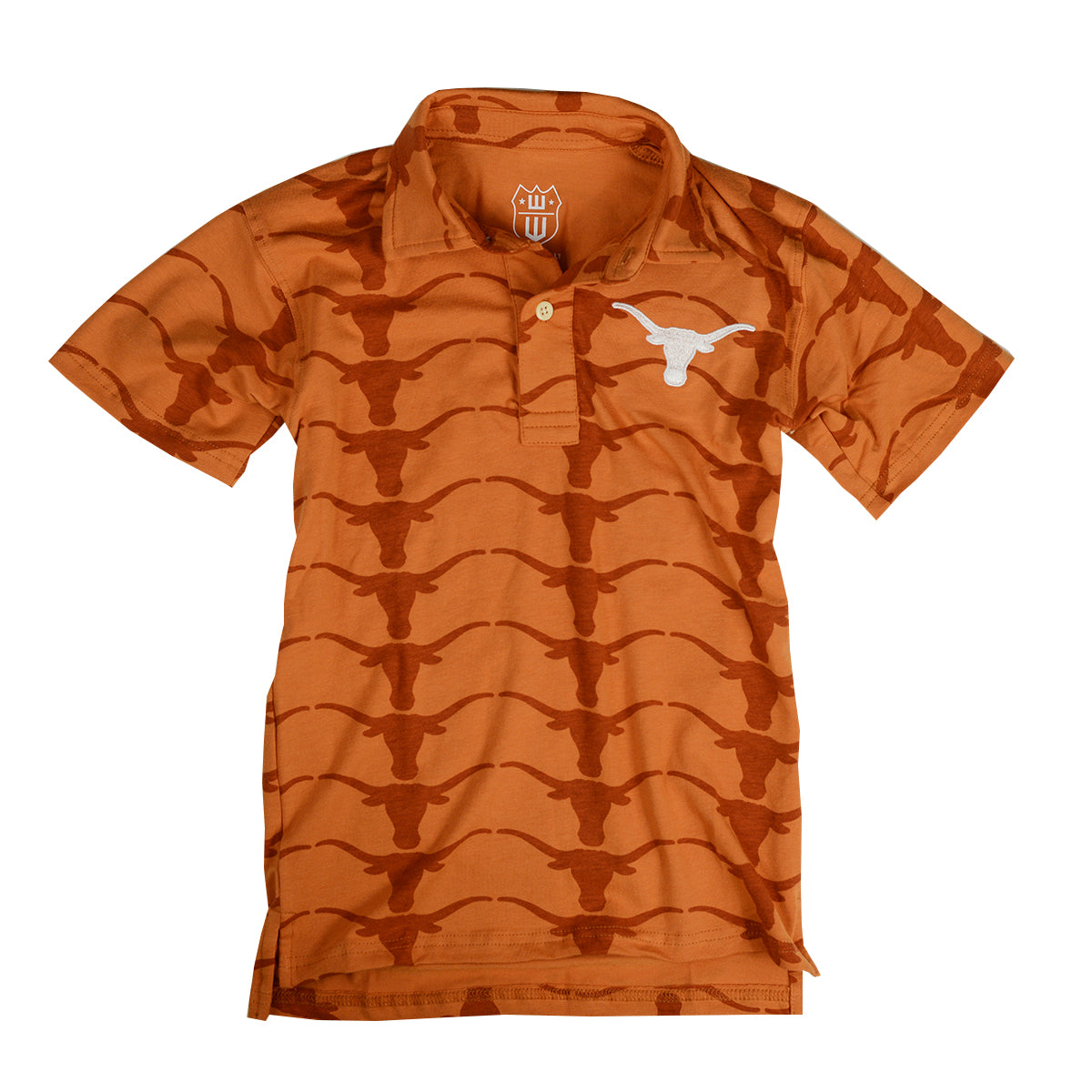 Texas Longhorn Wes & Willy Youth Allover Longhorn Logos Polo (Borange ...