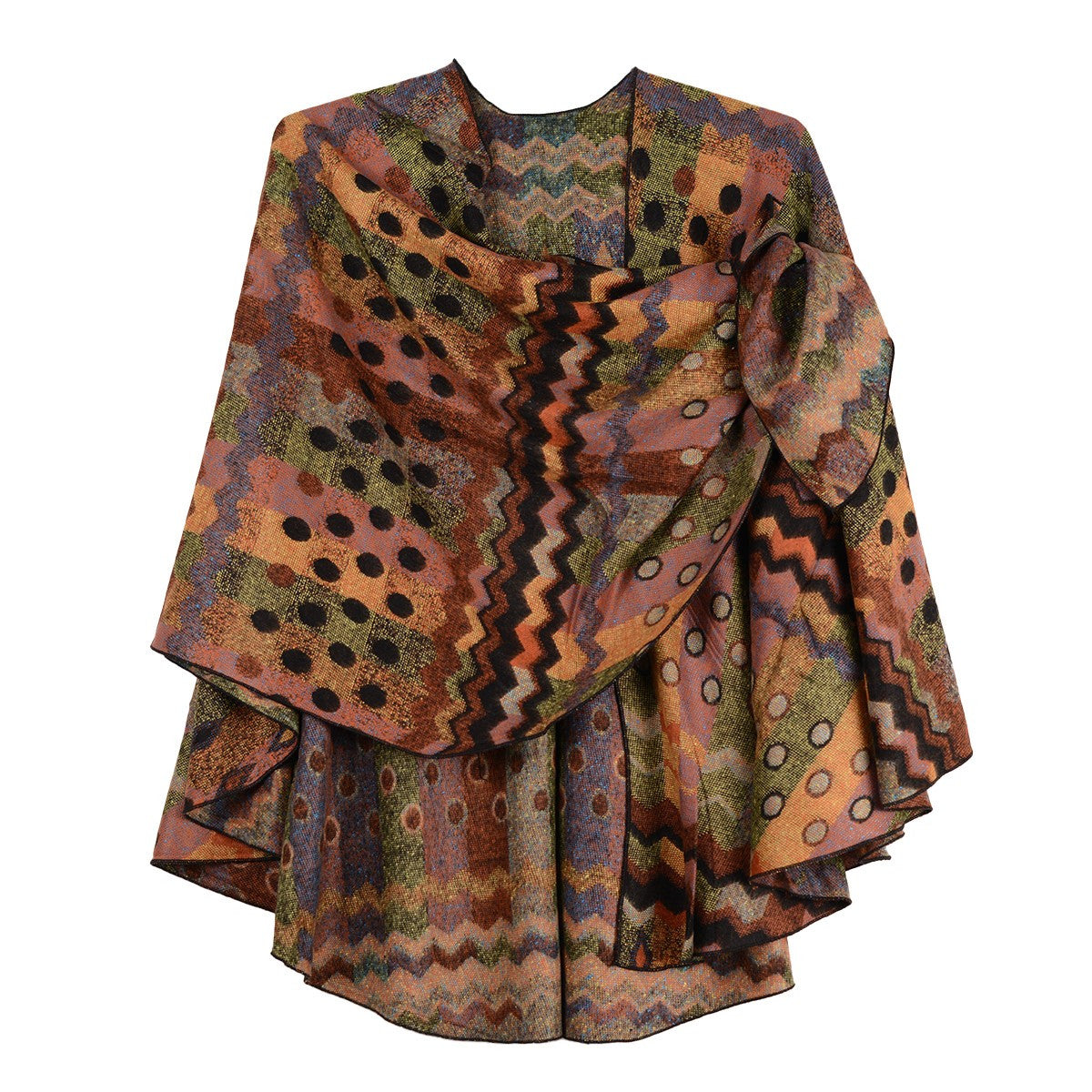 Rapti 100% Cashmere Reverse Loop Shawl #23 (Coral/ Olive) – SuePatrick.com