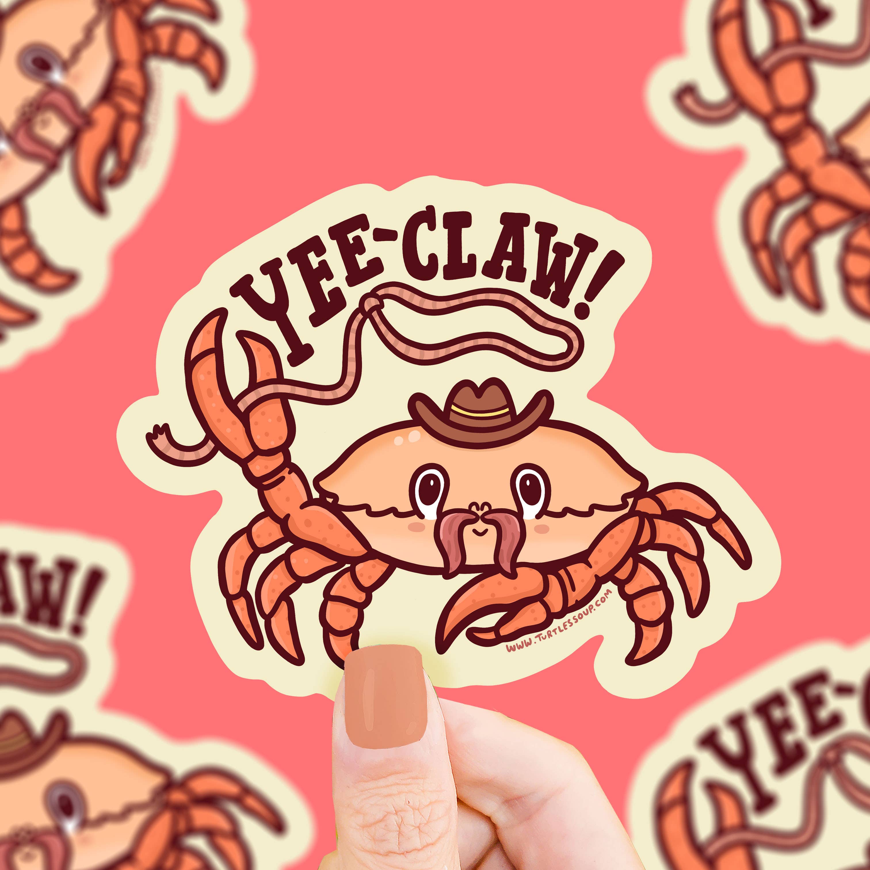 Yee-Claw Rodeo Crab Vinyl Sticker – SuePatrick.com