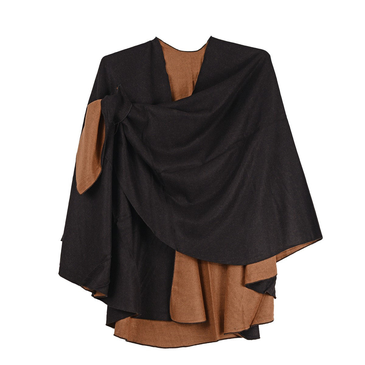 Rapti 100% Cashmere Solid Reversable Loop Shawl BLK/TOBACCO ...