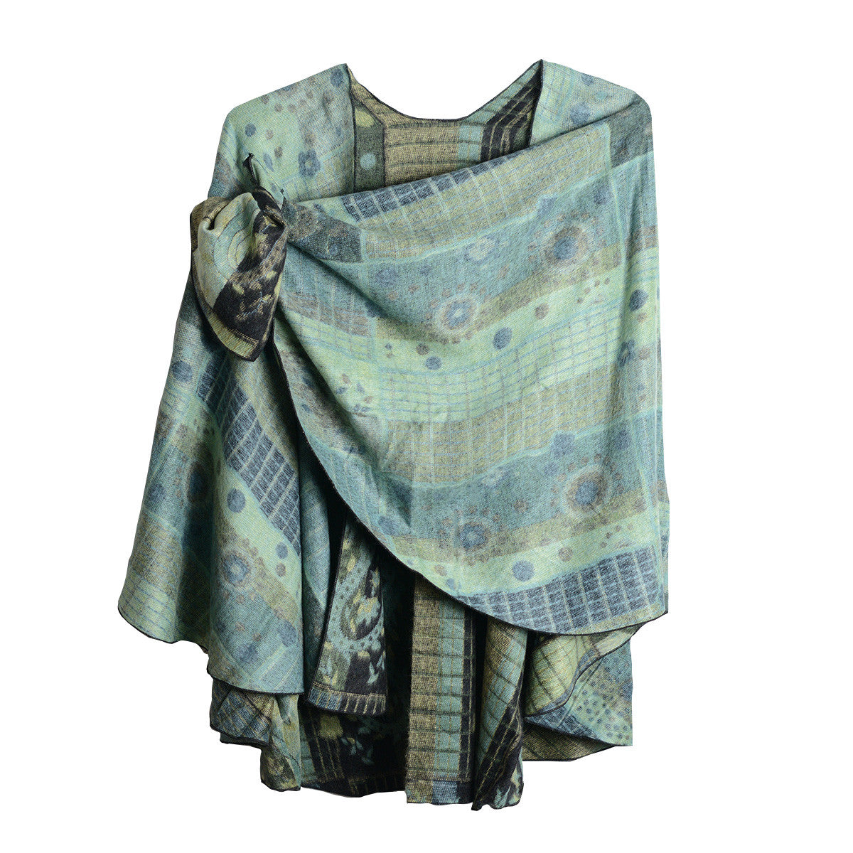 Rapti 100% Cashmere Reversible Loop Shawl (#9) SOFT BLUS/TAN ...