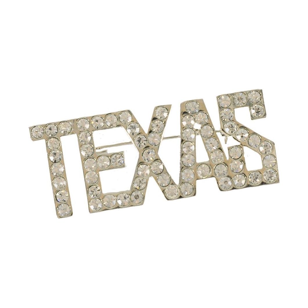 Texas Spelled Rhinestone Pin – SuePatrick.com