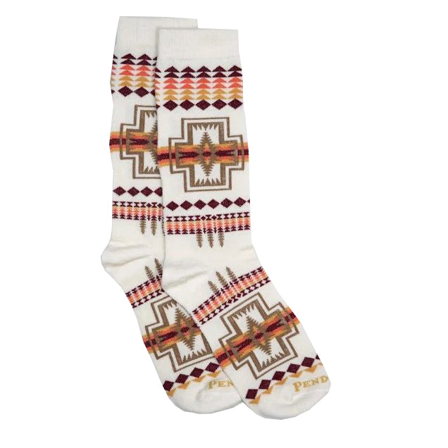 Pendleton Harding Wool Blend Ivory Crew Socks (3465) – SuePatrick.com