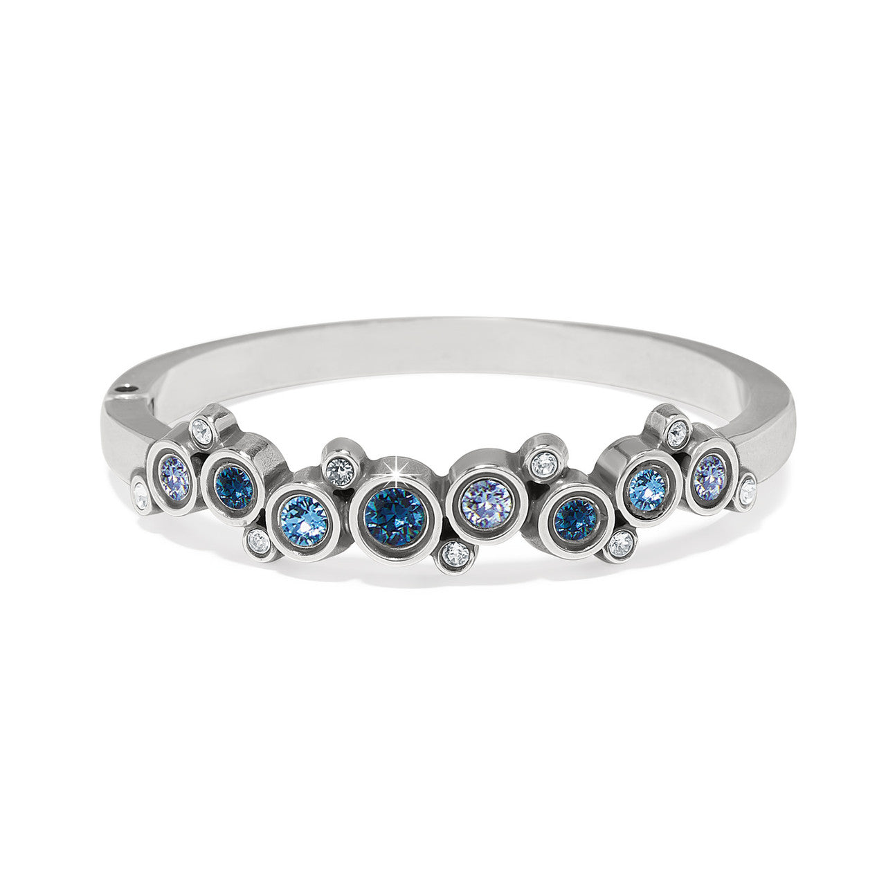 Brighton Constella Cluster Blue Hinged Bangle (SLV) – SuePatrick.com