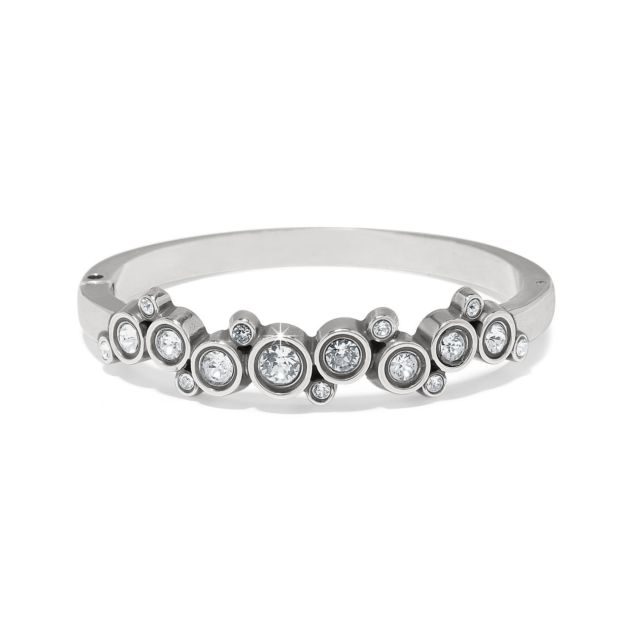 Brighton Constella Cluster Crystal Hinged Bangle (SLV) – SuePatrick.com