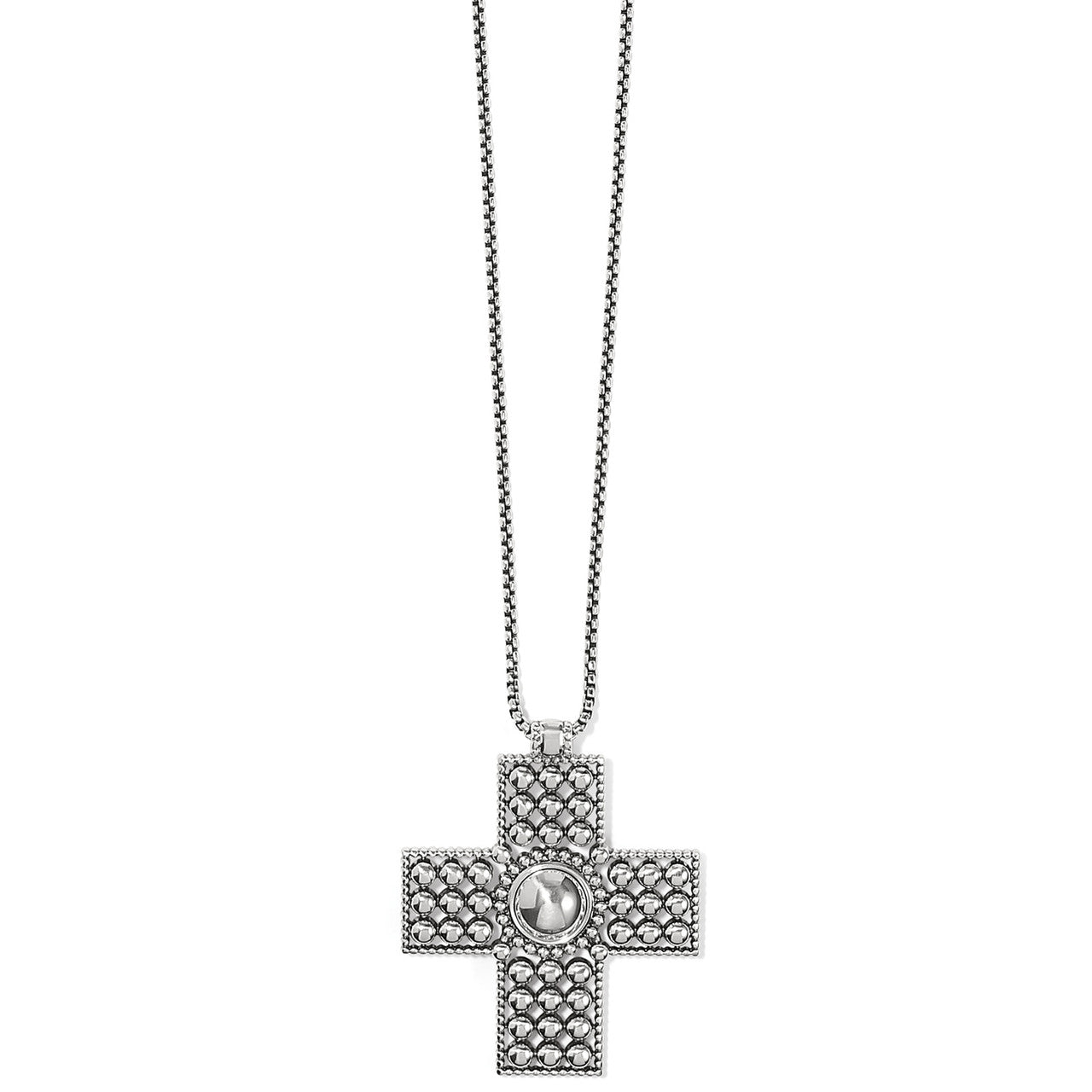 Brighton Pretty Tough Bold Cross Necklace (SLV) – SuePatrick.com