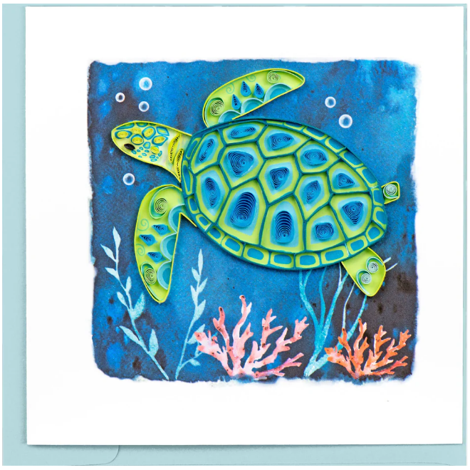 Decorative Sea Turtle Quilling Card (BL1427) – SuePatrick.com