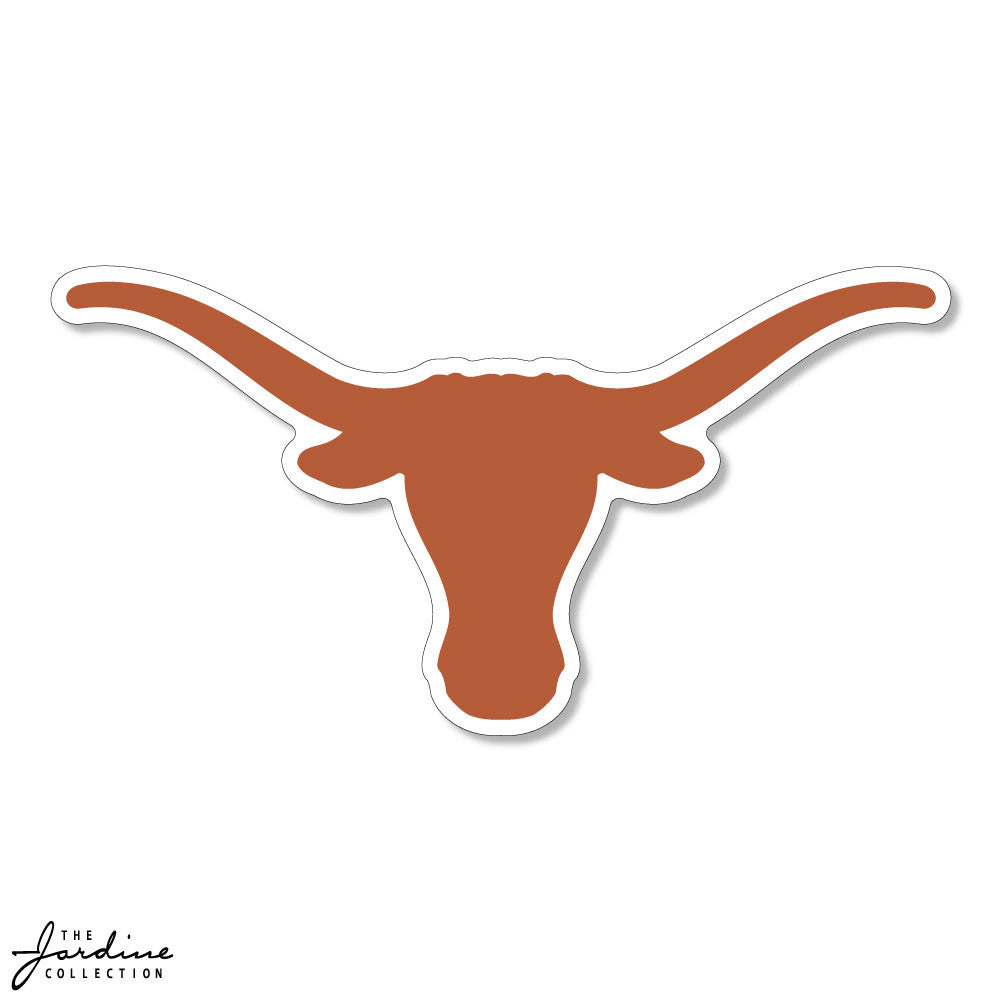 Texas Longhorn Burnt Orange Logo with White Outline 6" Vinyl Decal (VD ...